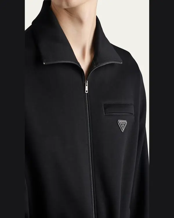 Prada Technical Cotton Full-zip Jacket - Nero