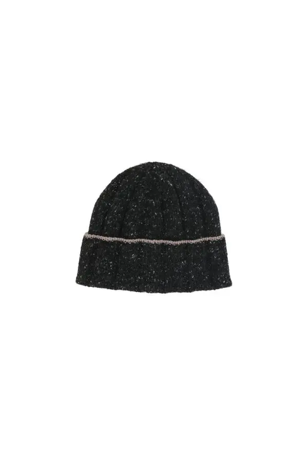 Brunello Cucinelli Cashmere Beanie - Anthracite+hazelnut