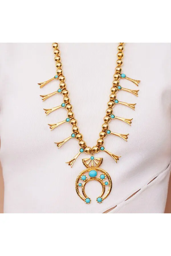 KENNETH JAY LANE Vintage Western S Hook Necklace - Gold