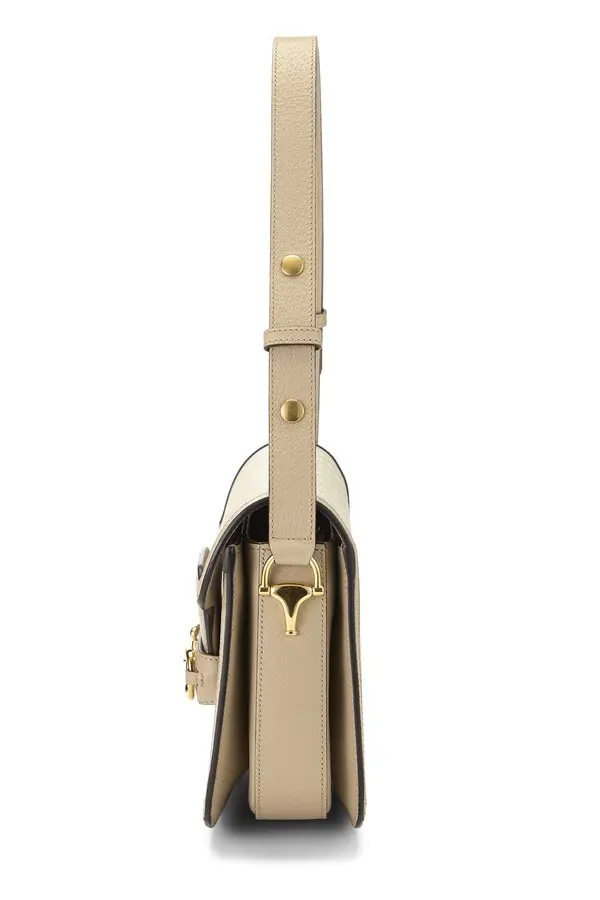 Gucci Gg Supreme 1955 Horsebit Shoulder Bag - Beige