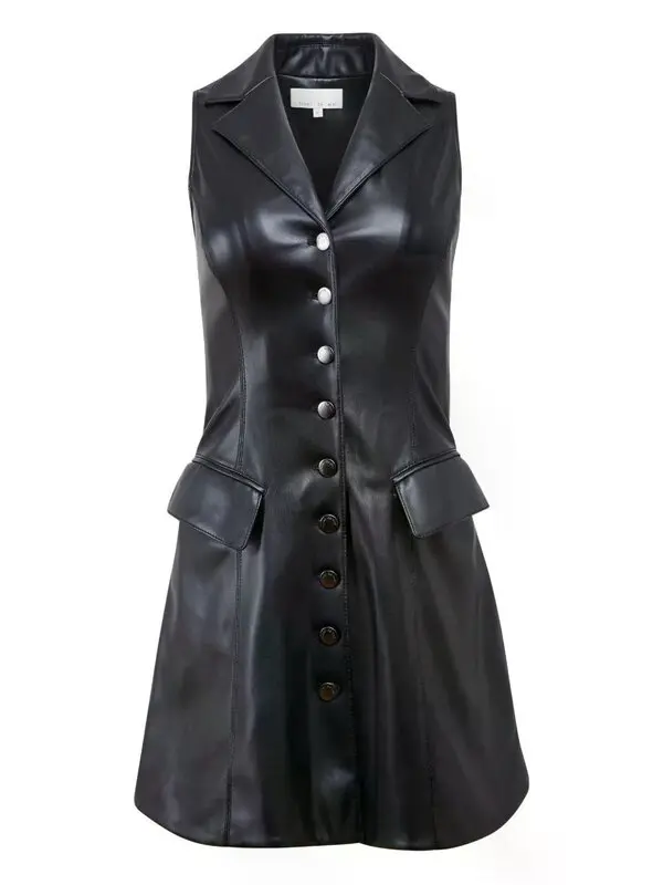 FLEUR DU MAL Harley Button-front Mini Dress