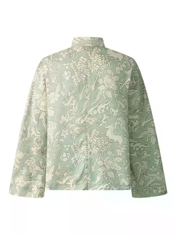 Shanghai Tang Mandarin-collar Silk Blouse