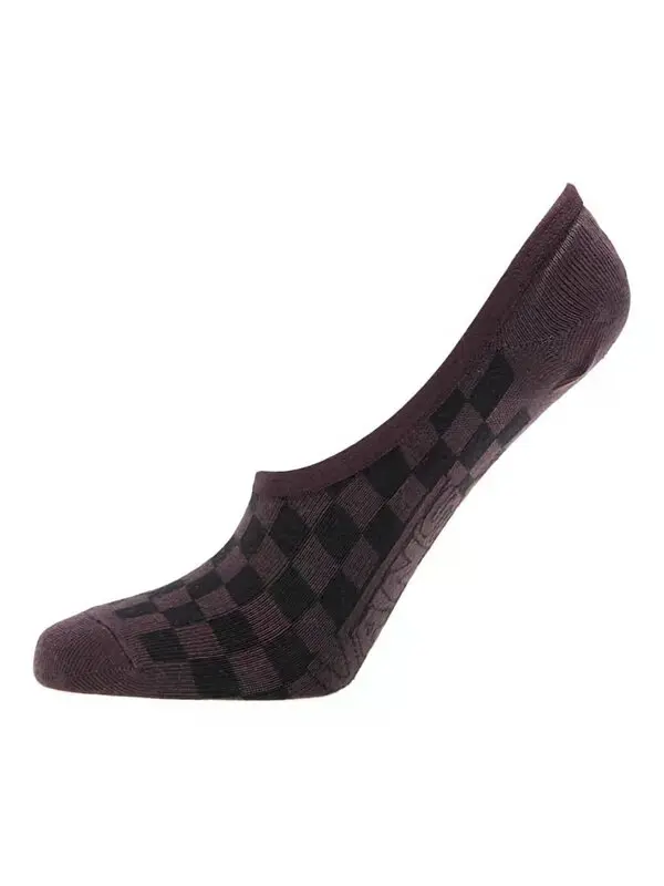 VANS Checkerboard No-show Socks Three-pack - Brown