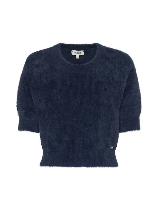 L'Agence Guinevere Cropped Sweater - Midnight