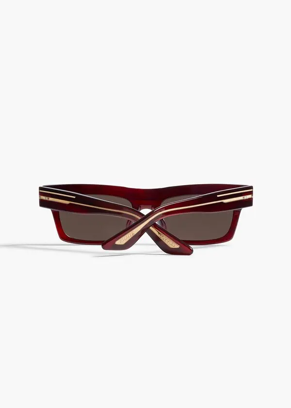 Khaite X Oliver Peoples 1985c Sunglasses - Bordeaux Bark / Brown