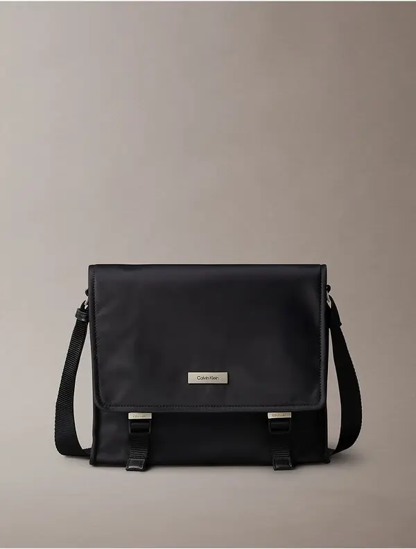 Calvin Klein Nylon Messenger Bag - Black