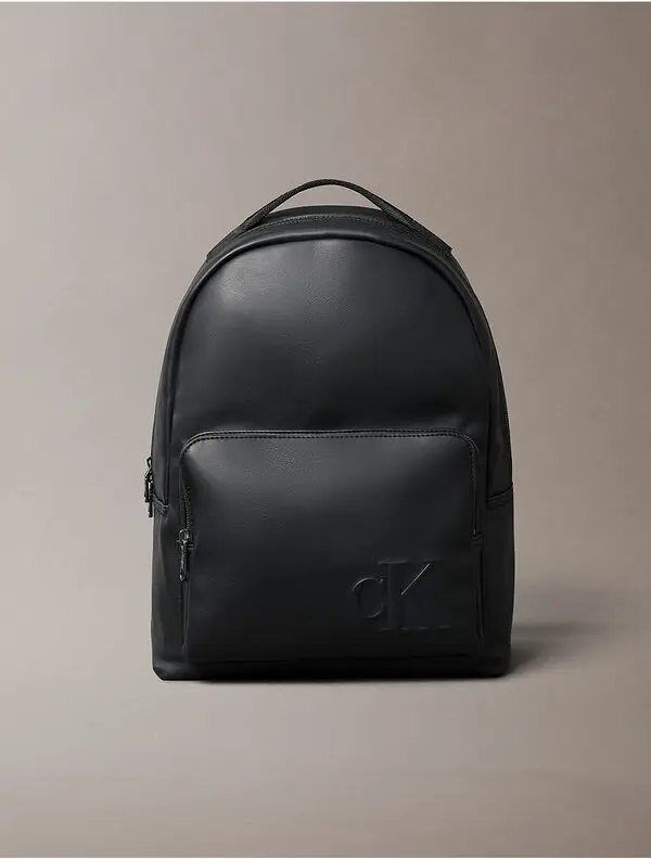 Calvin Klein Embossed Monogram Backpack - Black