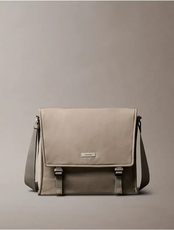 Calvin Klein Matte Nylon Messenger Bag - Desert Taupe