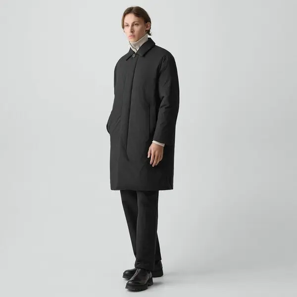 Theory Car Coat In Motion Nylon - Black