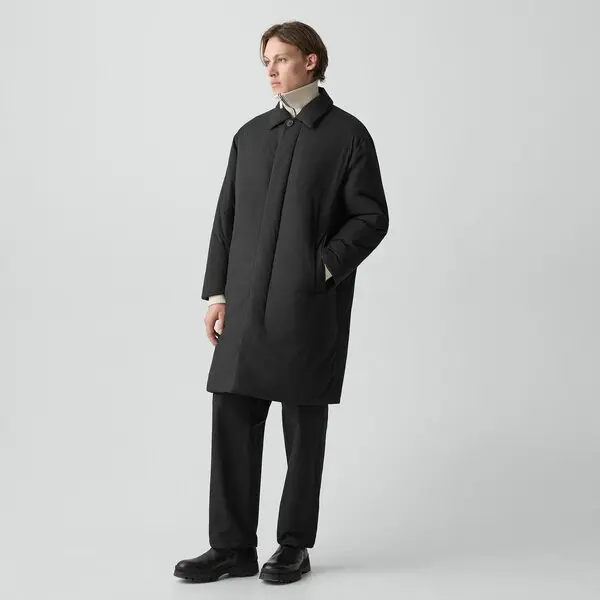 Theory Car Coat In Motion Nylon - Black