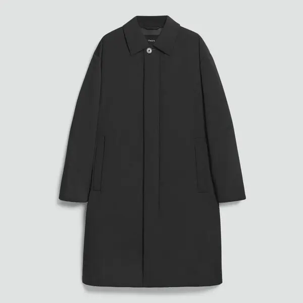 Theory Car Coat In Motion Nylon - Black