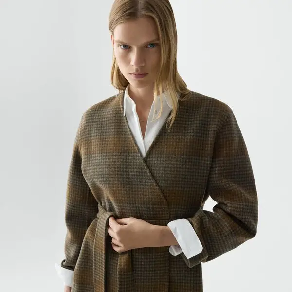 Theory Cardigan Jacket In Plaid Wool-cashmere