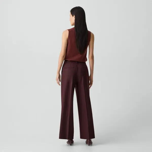 Theory Classic Straight Leg Flannel Pant - Merlot