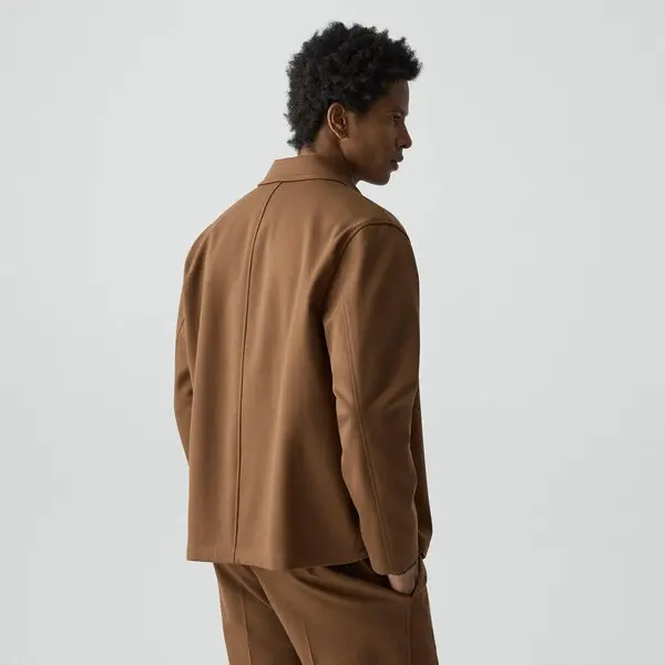 Theory Chore Coat In Knit Twill - Cafe