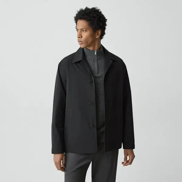 Theory Shirt Collar Jacket In Compact Twill
