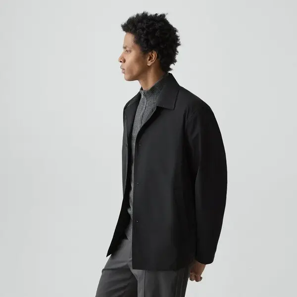 Theory Shirt Collar Jacket In Compact Twill