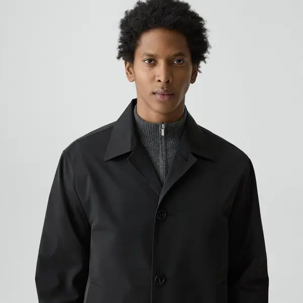 Theory Shirt Collar Jacket In Compact Twill