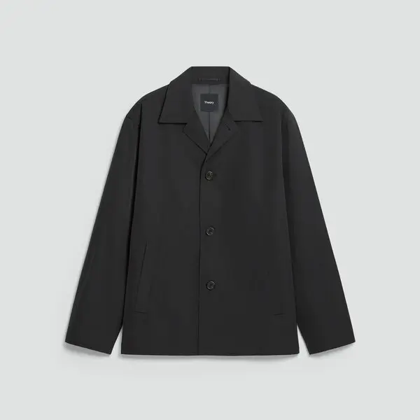 Theory Shirt Collar Jacket In Compact Twill