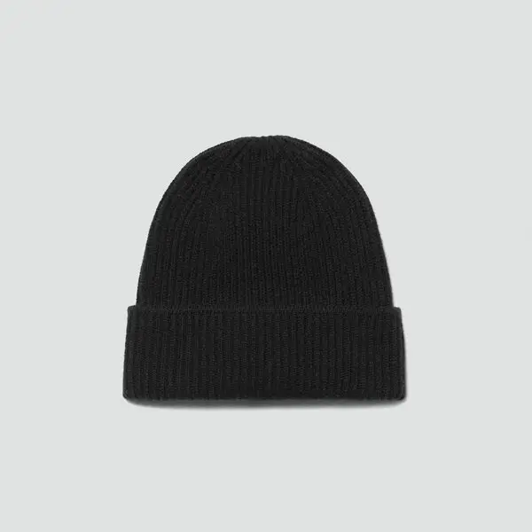 Theory Cashmere Ribbed Beanie - Black