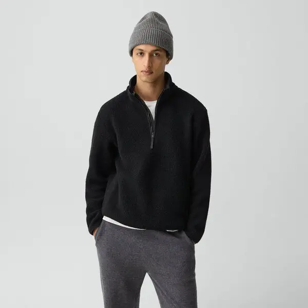 Theory Cashmere Ribbed Beanie - Grey Melange