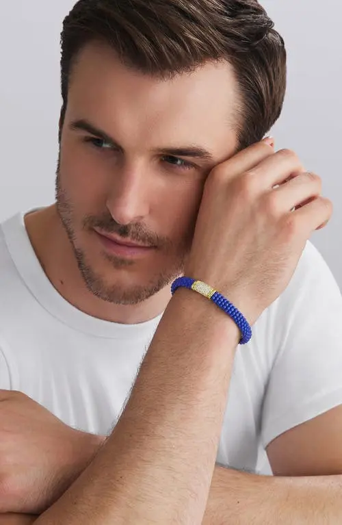 Lagos Two-tone Diamond Bracelet - Blue Ceramic