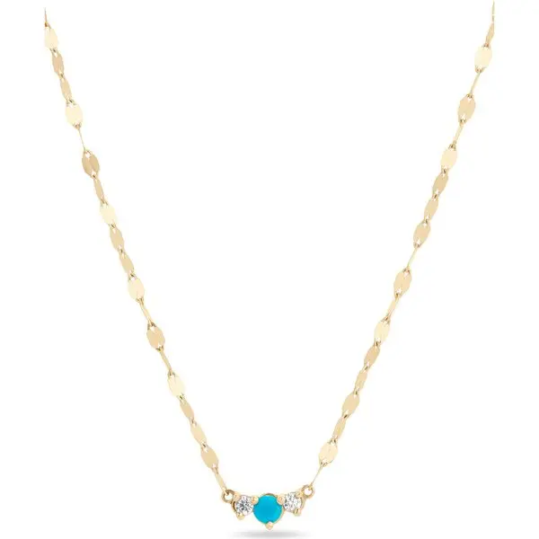 Lana Jewelry Solo Turquoise & Diamond Necklace - Yellow Gold