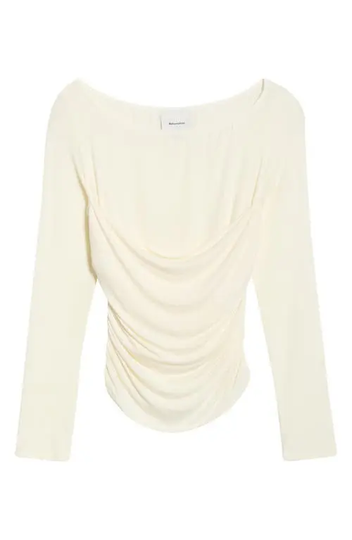 REFORMATION Julian Ruched Knit Top - Ivory