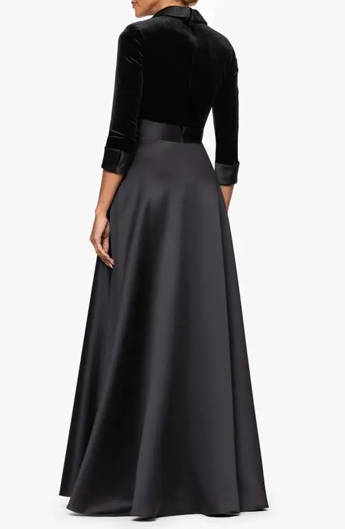 XSCAPE EVENINGS Velvet & Satin Ballgown