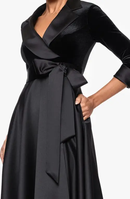 XSCAPE EVENINGS Velvet & Satin Ballgown