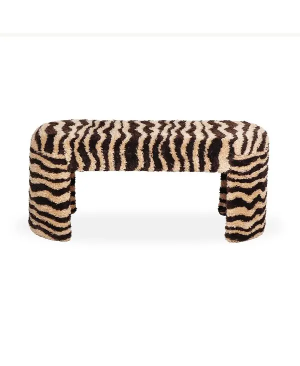TOV FURNITURE Zebra Striped Tufted Bench