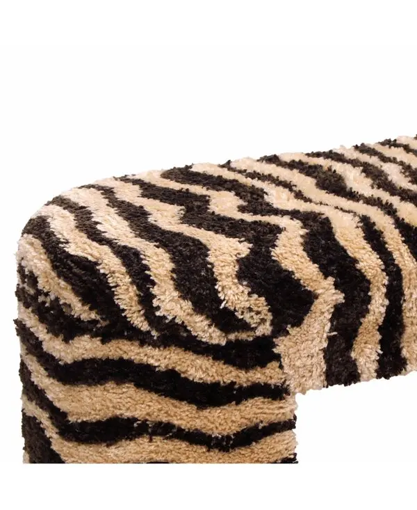 TOV FURNITURE Zebra Striped Tufted Bench