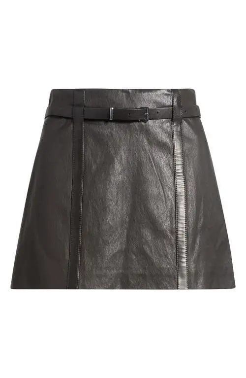 FRAME The Belted Leather Miniskirt