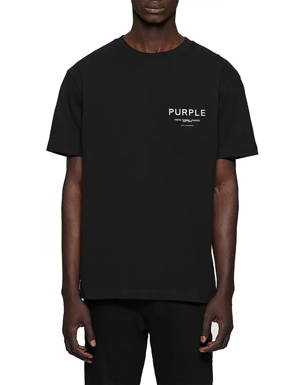 PURPLE BRAND Jersey Graphic Logo Tee - Black