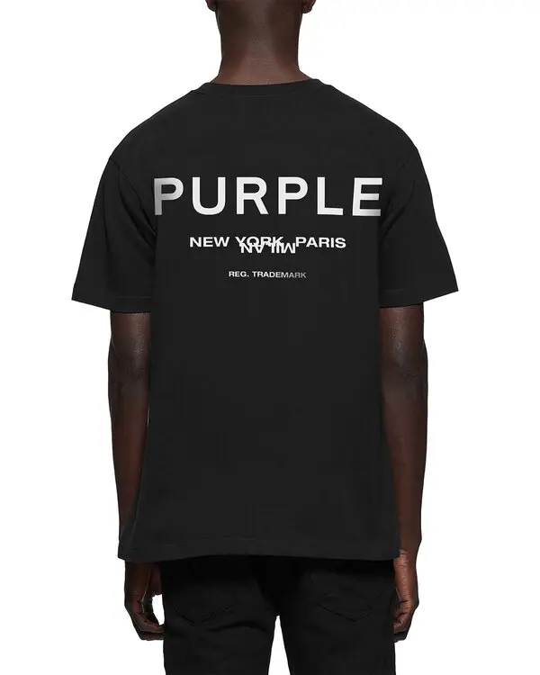 PURPLE BRAND Jersey Graphic Logo Tee - Black