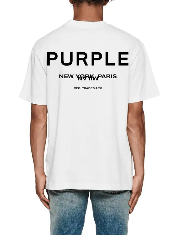 PURPLE BRAND Jersey Graphic Logo Tee - White
