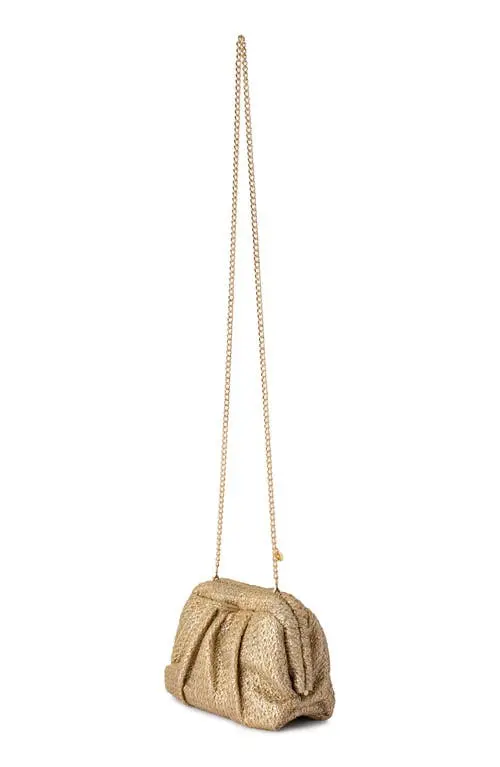 OLGA BERG Stevie Pleated Woven Clutch