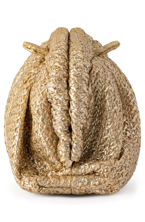 OLGA BERG Stevie Pleated Woven Clutch