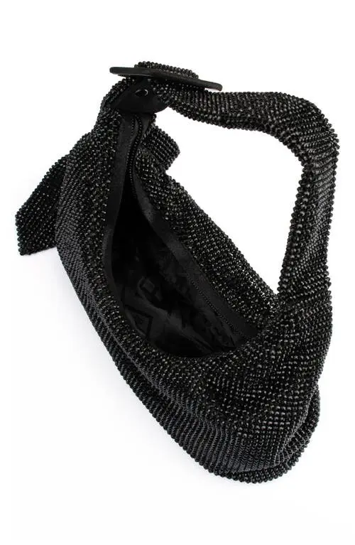 OLGA BERG Calypso Crystal Mesh Shoulder Bag