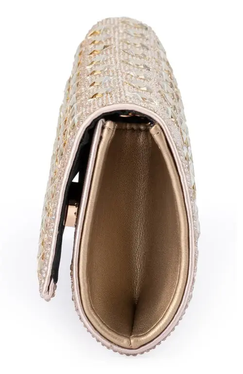 OLGA BERG Bridget Crystal Clutch - Champagne