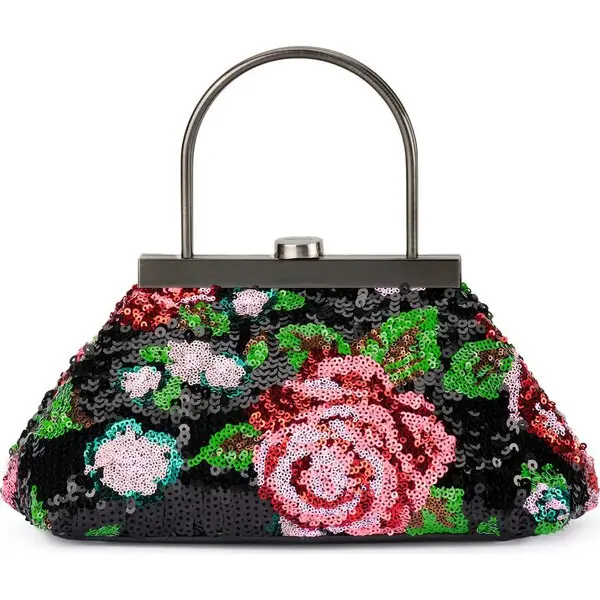 OLGA BERG Audrey Sequin Top Handle Bag
