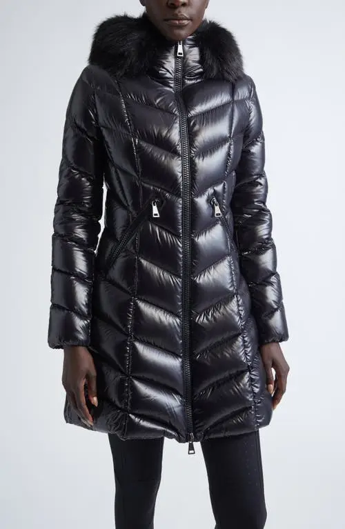Moncler Fulmarus Hooded Down Puffer Jacket With Faux Fur Trim