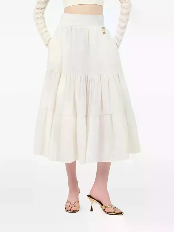 Roberto Cavalli Monogram-charm Tiered Skirt