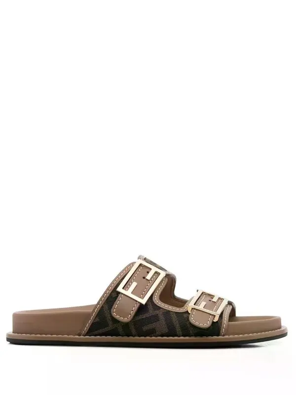 Fendi Logo-print Leather Sandals