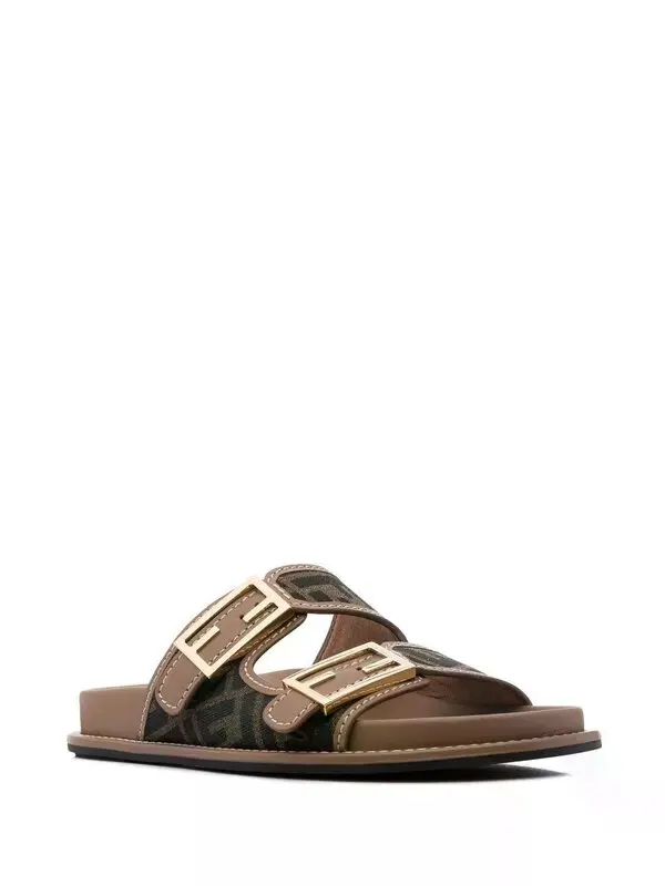 Fendi Logo-print Leather Sandals