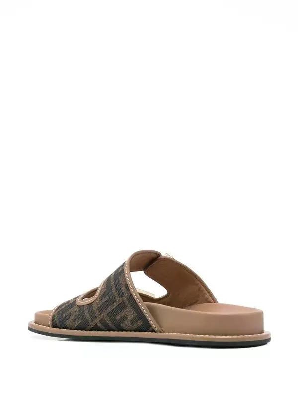 Fendi Logo-print Leather Sandals