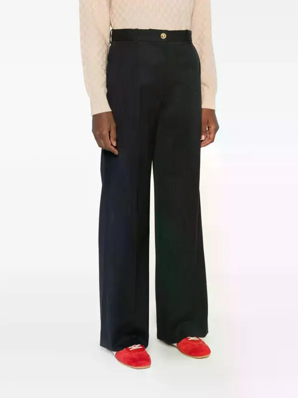 Sandro Tailored Pinstriped Wool Blend Trousers