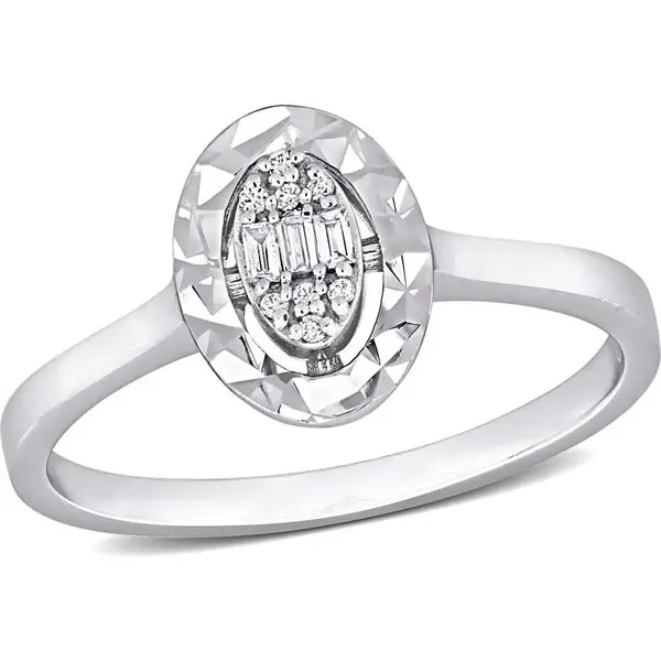 JULIANNA B. Diamond Oval-shape Cluster Ring - 14k White Gold
