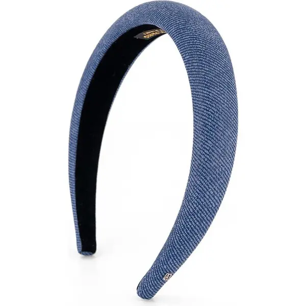 Alexandre De Paris Aurore Boreales Washed Leather Headband - Denim Blue