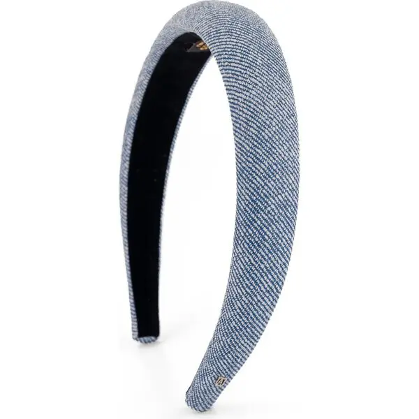 Alexandre De Paris Aurore Boreales Washed Leather Headband - Light Blue