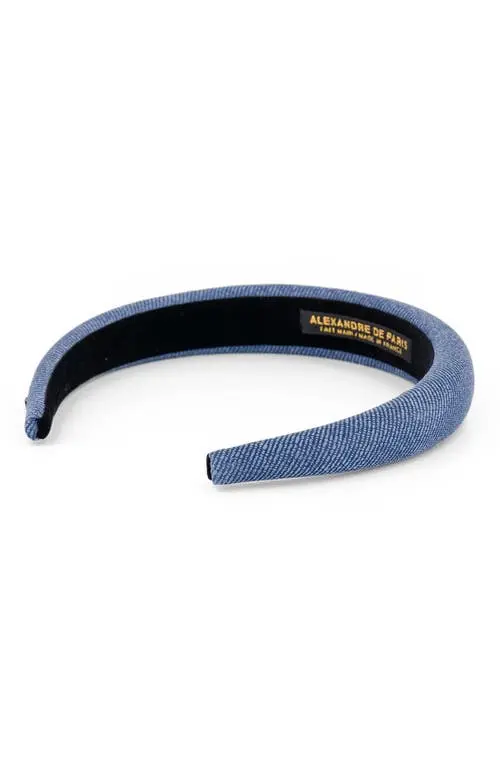 Alexandre De Paris Aurore Boreales Washed Leather Headband - Light Blue